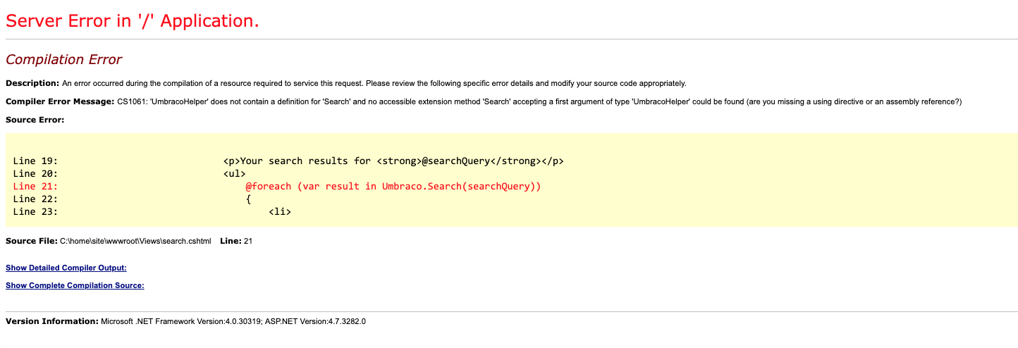 umbraco search function